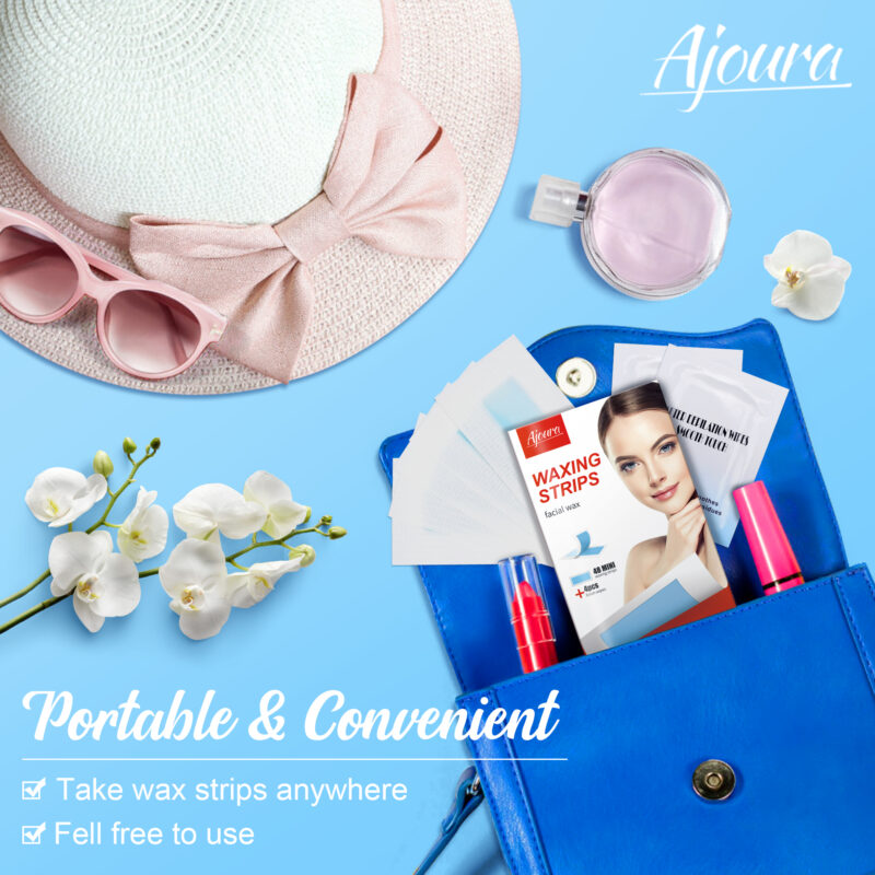 Ajoura Face Wax Strips Hair Removal Waxing Strips for Face, Eyebrow ...